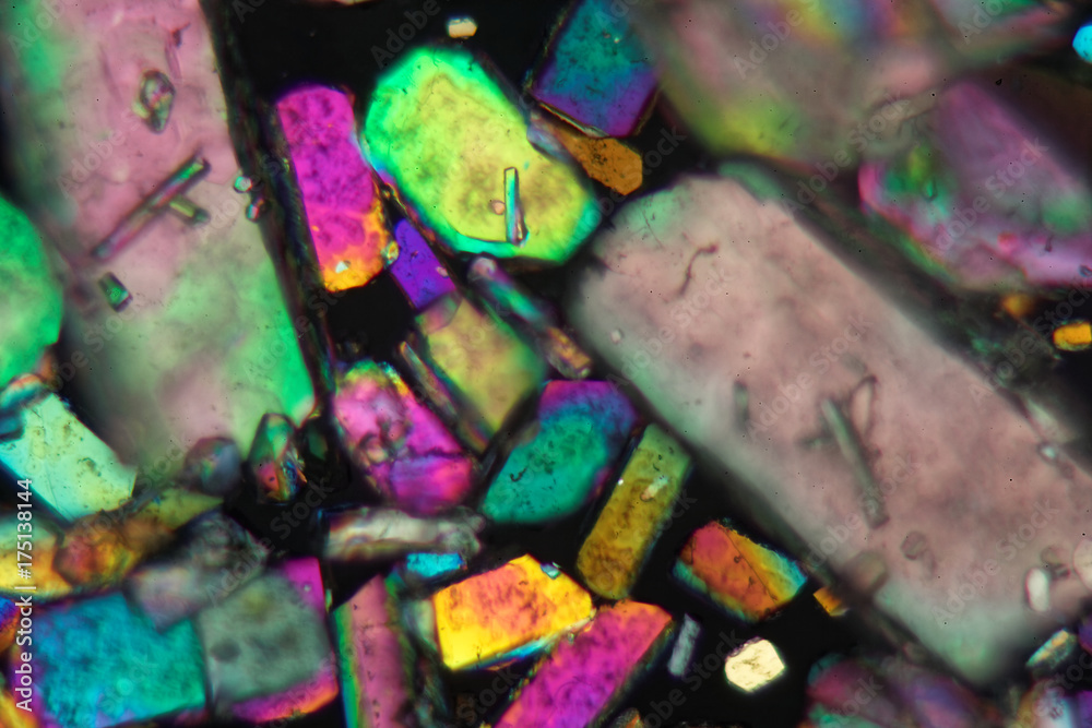 Crystals of sodium borate under the microscope Stock Photo | Adobe Stock
