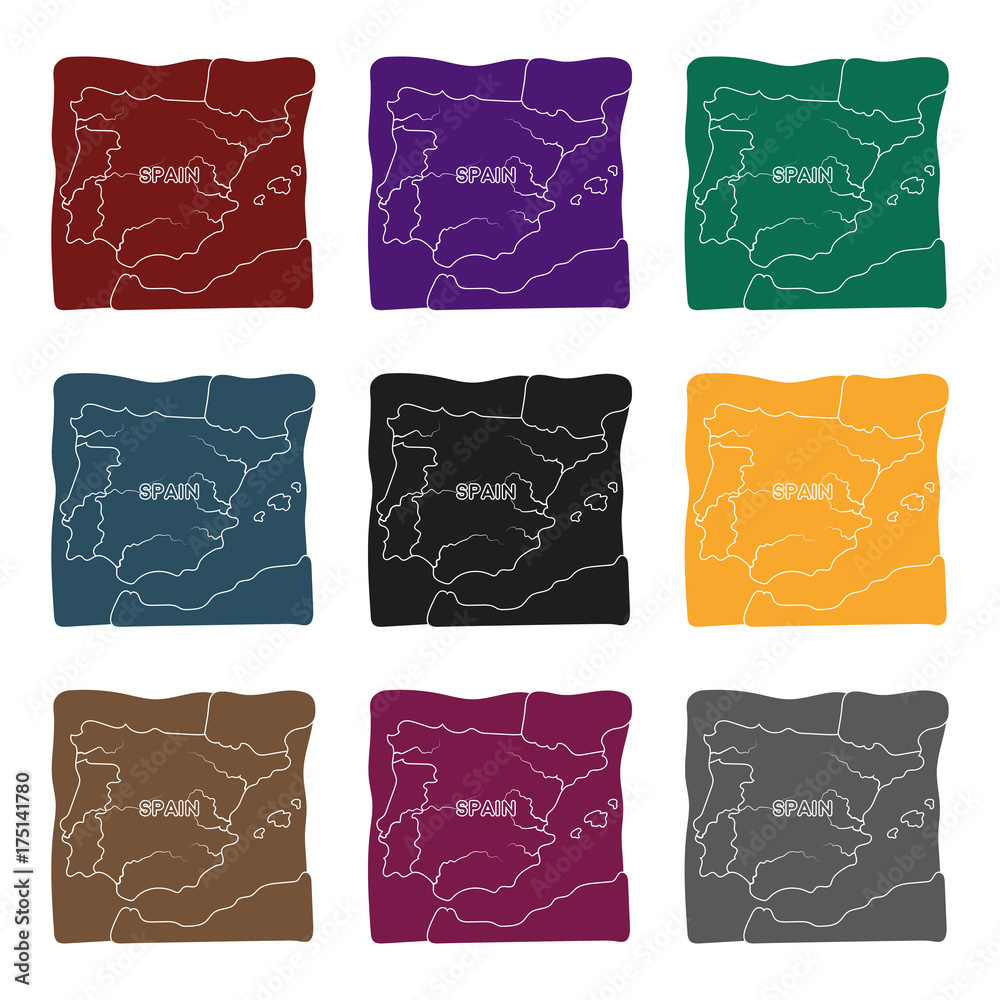 Territory of Spain icon in black style isolated on white background ...