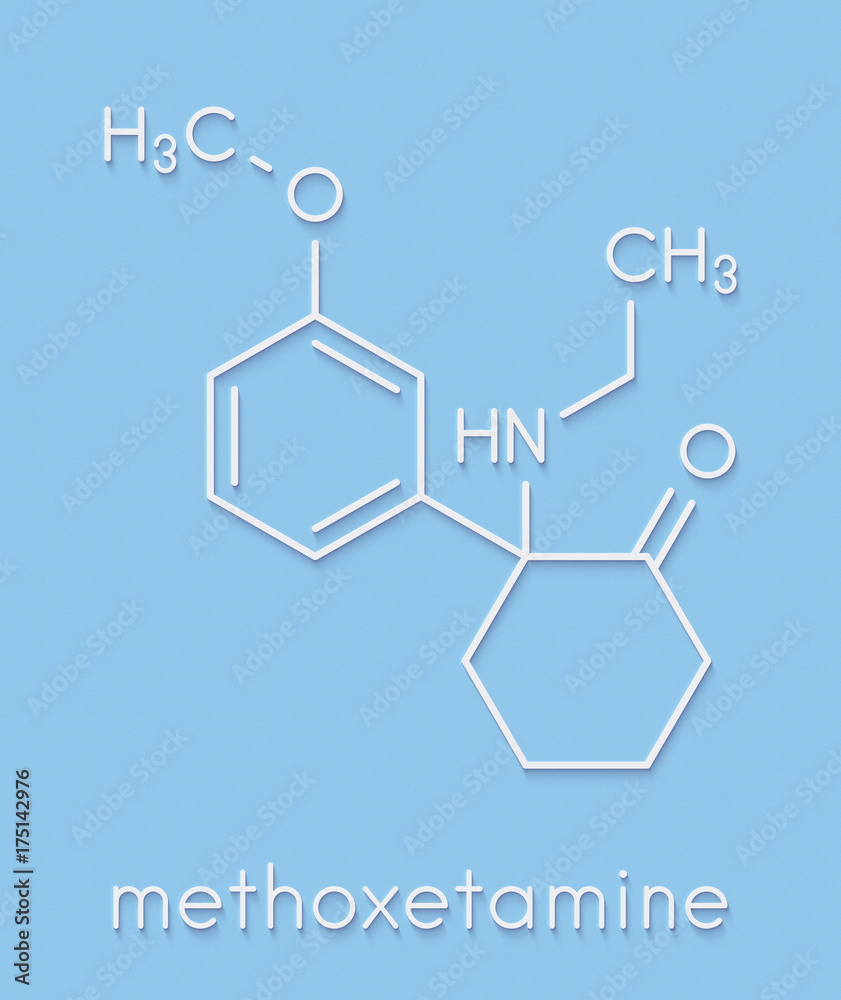 Methoxetamine (MXE) recreational designer drug, chemical structure ...