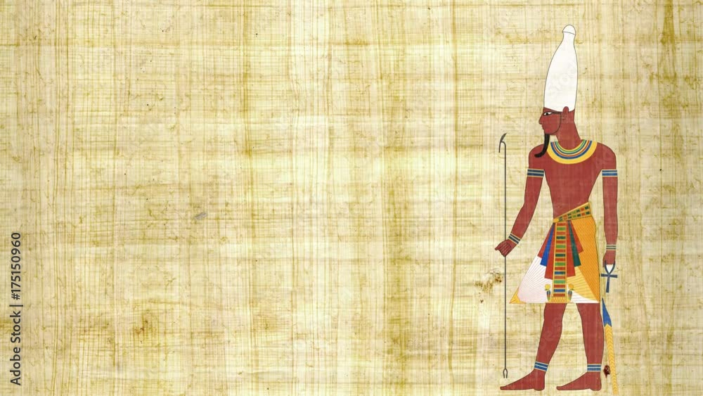 Upper Egypt Pharaoh on a Papyrus Background Stock Video | Adobe Stock