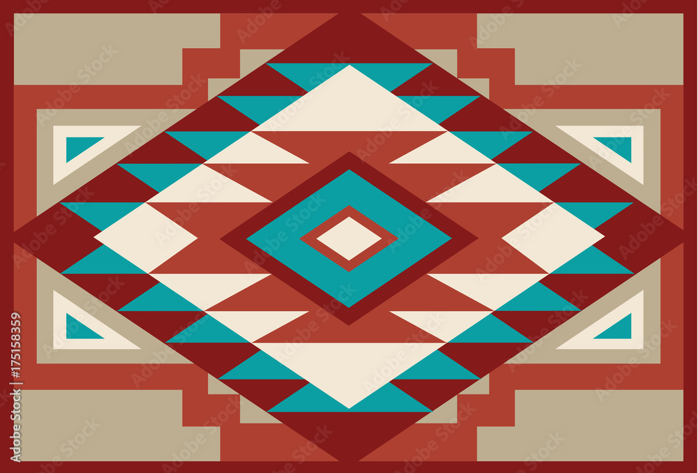 Abstract Red and Beige Southwest Native Background 3 Stock Vector ...