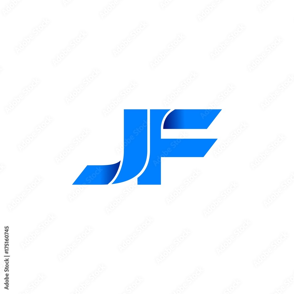 jf logo initial logo vector modern blue fold style Stock Vector | Adobe ...