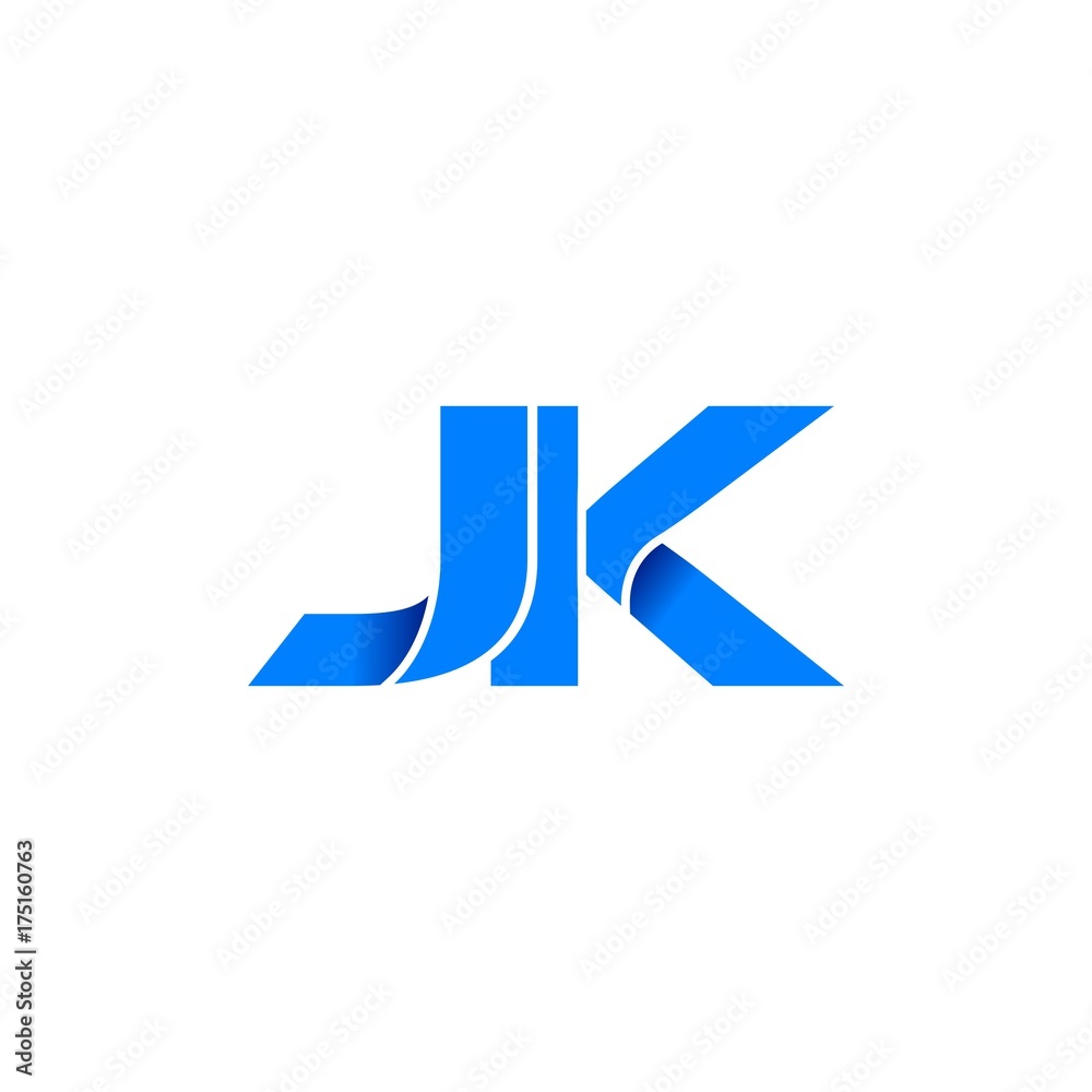 jk logo initial logo vector modern blue fold style Stock Vector | Adobe ...
