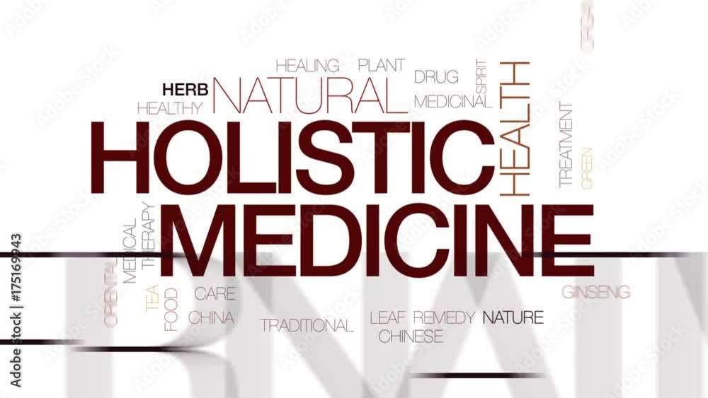 Holistic medicine animated word cloud, text design animation. Kinetic ...