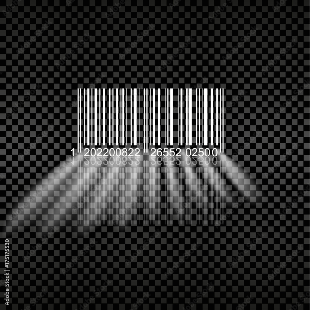 Barcode glow on a transparent background. Stock Vector | Adobe Stock