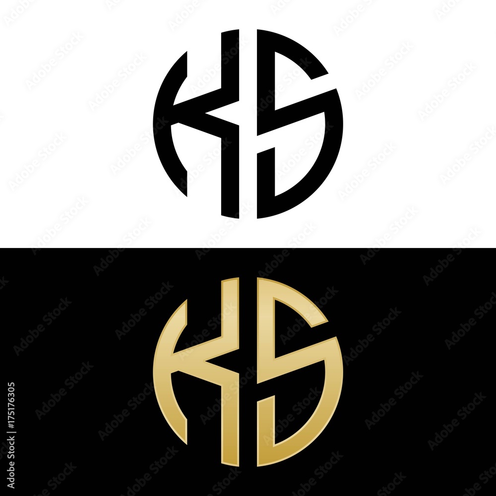 ks initial logo circle shape vector black and gold Stock-Vektorgrafik ...