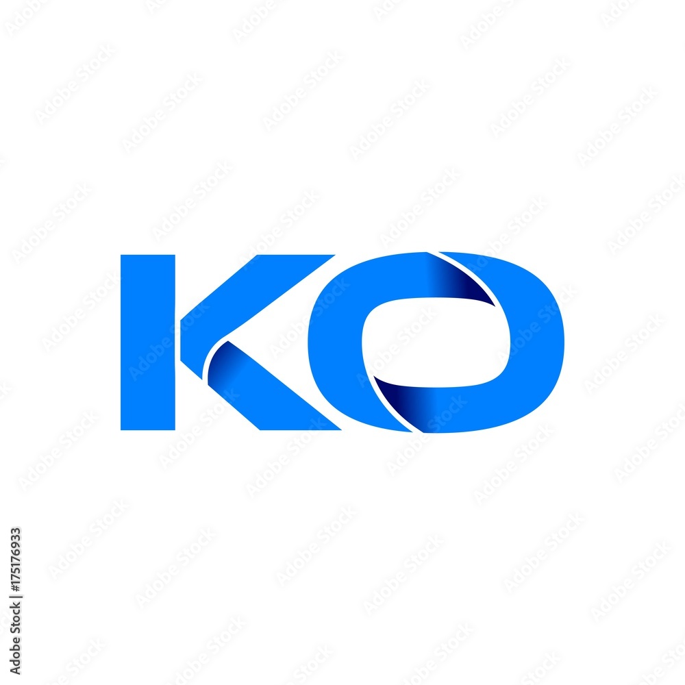 ko logo initial logo vector modern blue fold style Stock Vector | Adobe ...