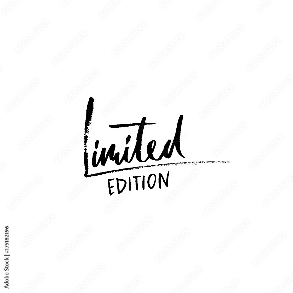 Limited edition. Ink handwritten lettering. Modern dry brush ...