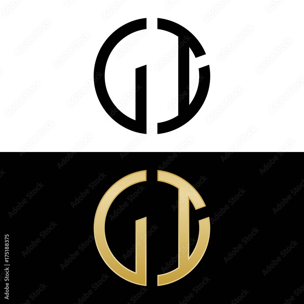 li initial logo circle shape vector black and gold Stock Vector | Adobe ...