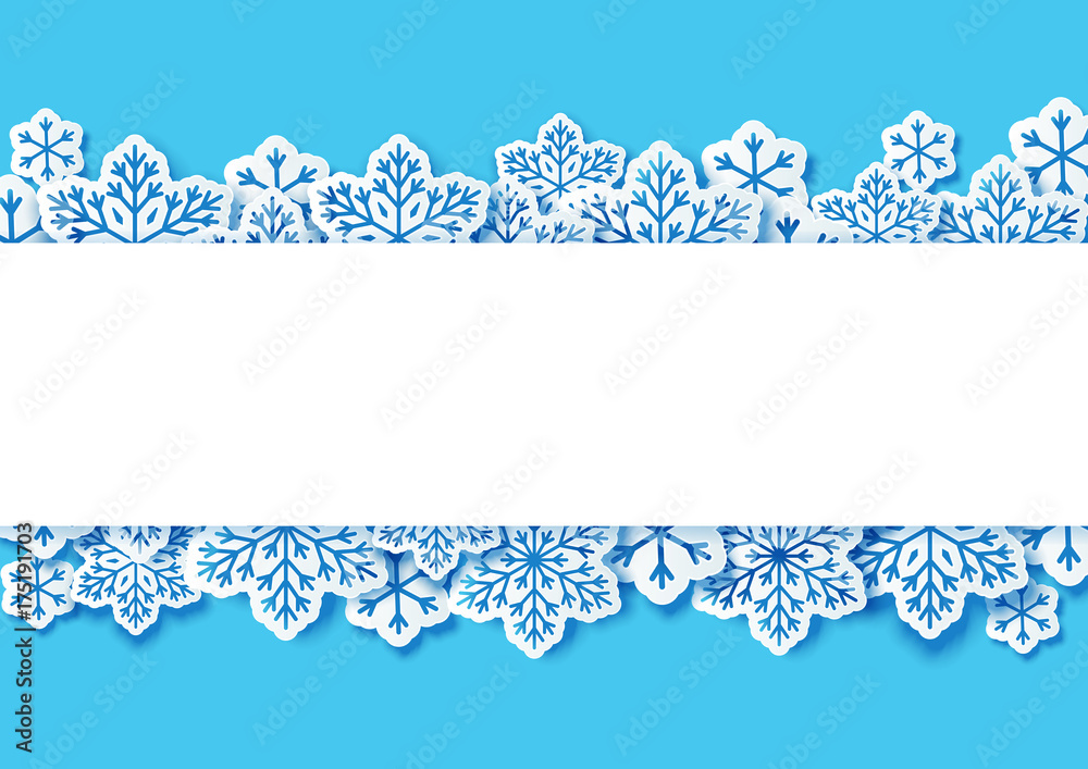 Paper snowflakes border for Your design Stock Vector | Adobe Stock