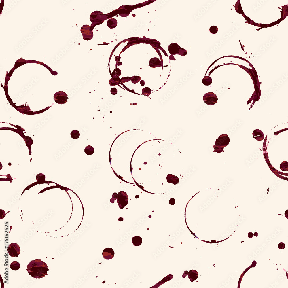 red wine splash ans drops as a seamless pattern. decor. wrapping-paper ...