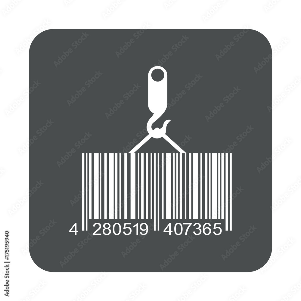 Icono plano codigo de barras carga en cuadrado gris Stock Illustration ...
