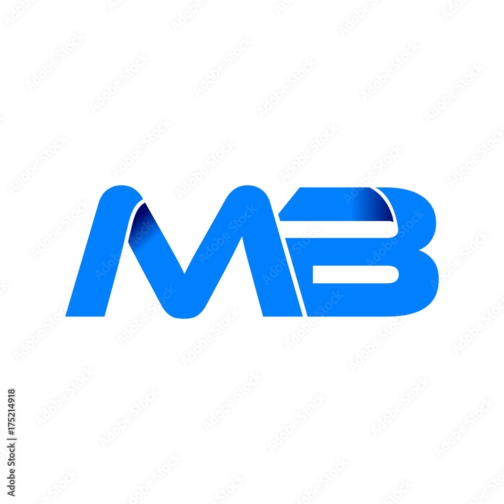 mb logo initial logo vector modern blue fold style Stock Vector | Adobe ...