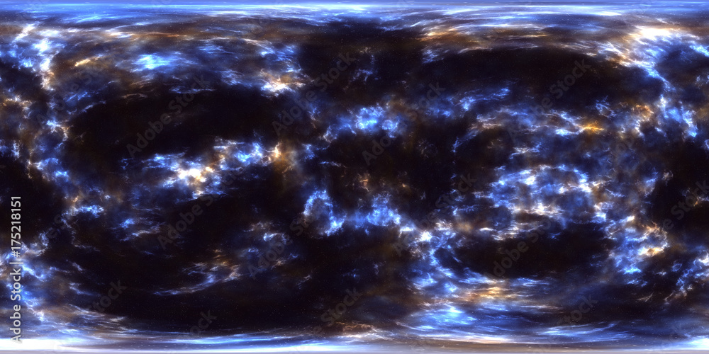 Deep space, stars and nebula, 360 degrees panorama, HDRI high ...