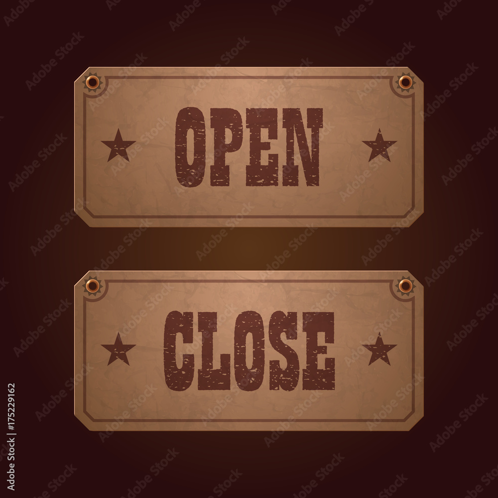 Vintage Open Sign Vector