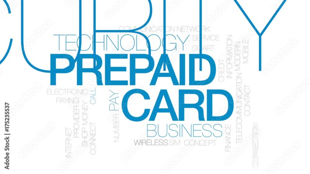 Prepaid card animated word cloud, text design animation. Kinetic ...