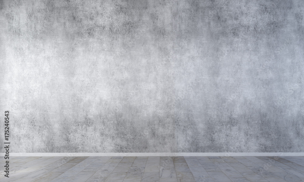 The empty room and concrete wall texture interior design / 3D rendering ...