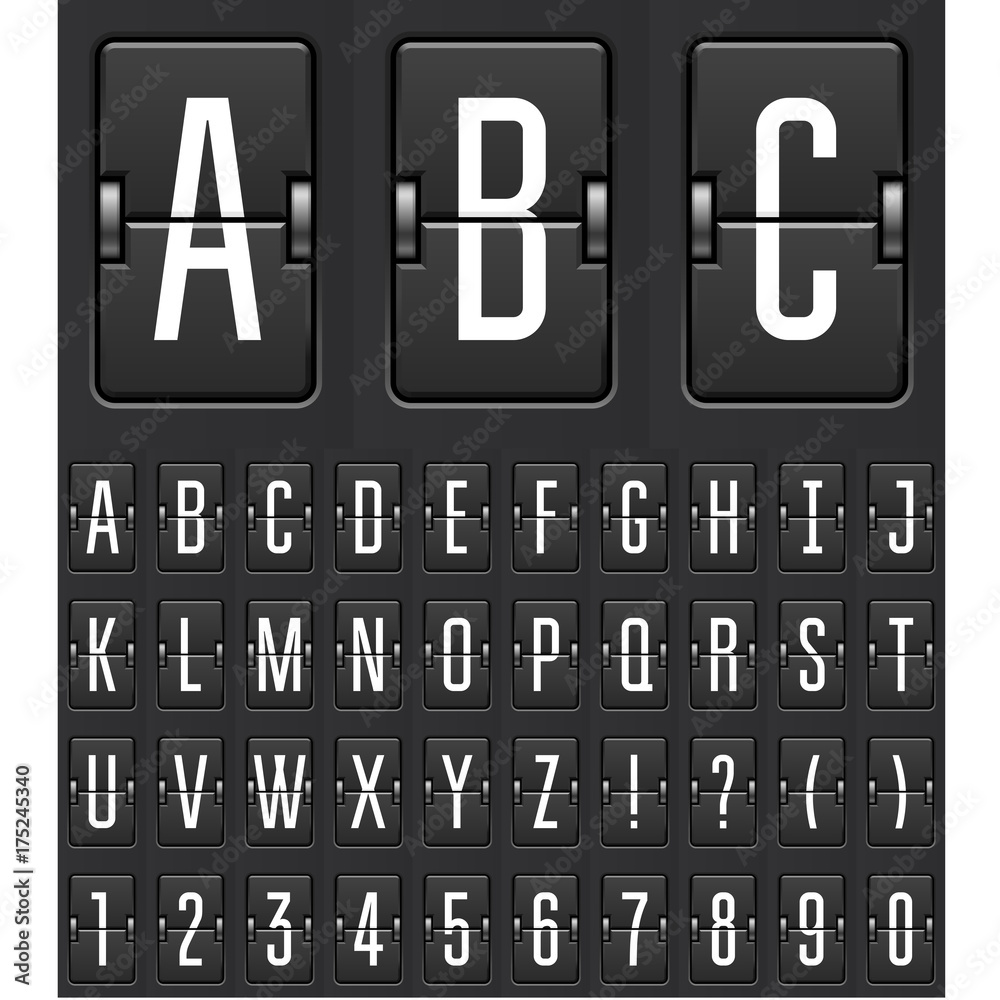 Mechanical countdown timer - flip calendar or game scoreboard numbers ...