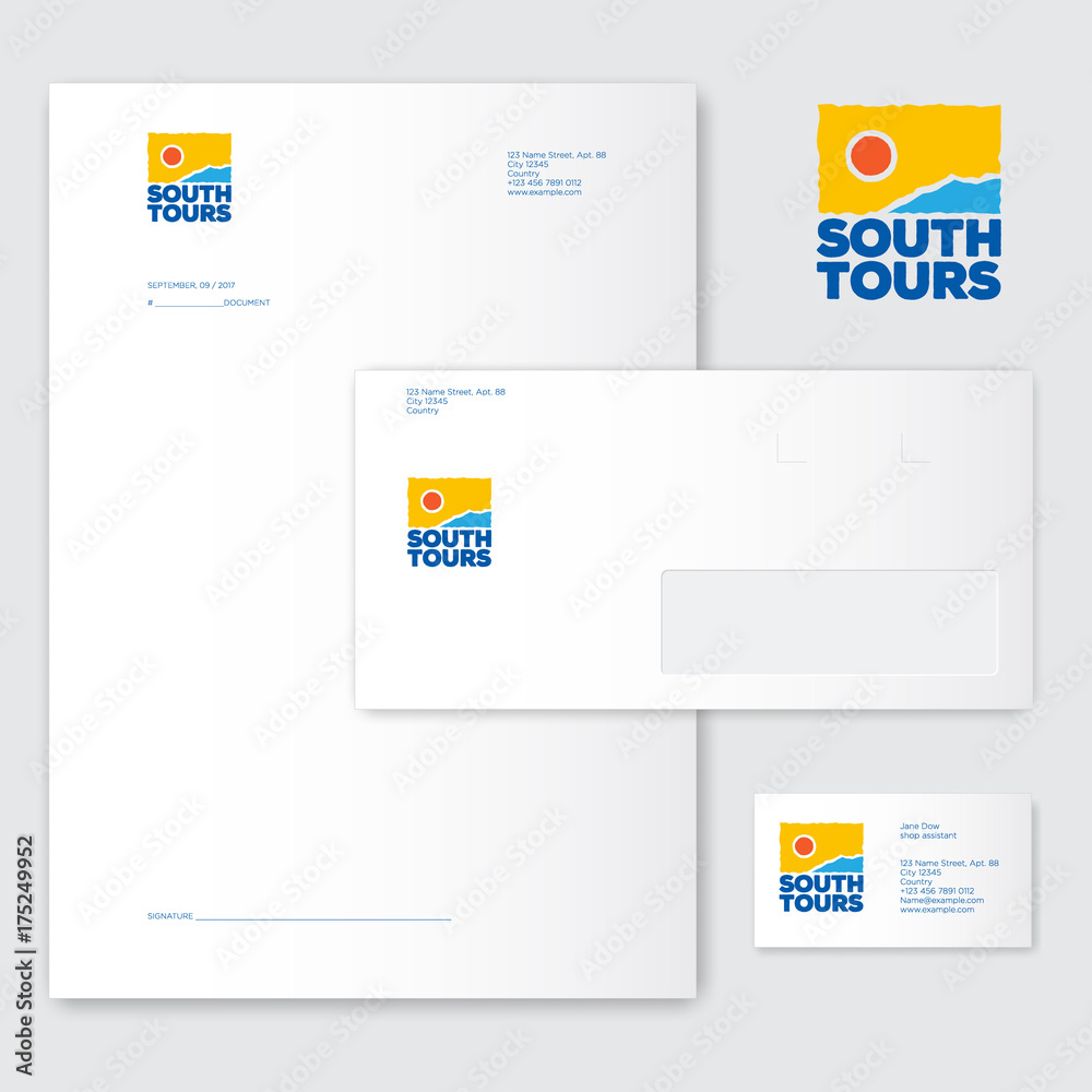 Southern tours logo. Tourism icon. Sea, sun and mountains emblem ...
