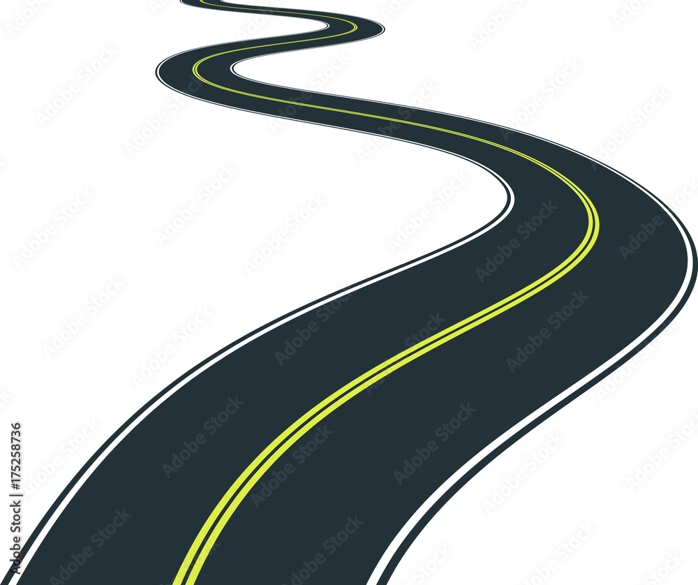 isolated road curves Stock Vector | Adobe Stock