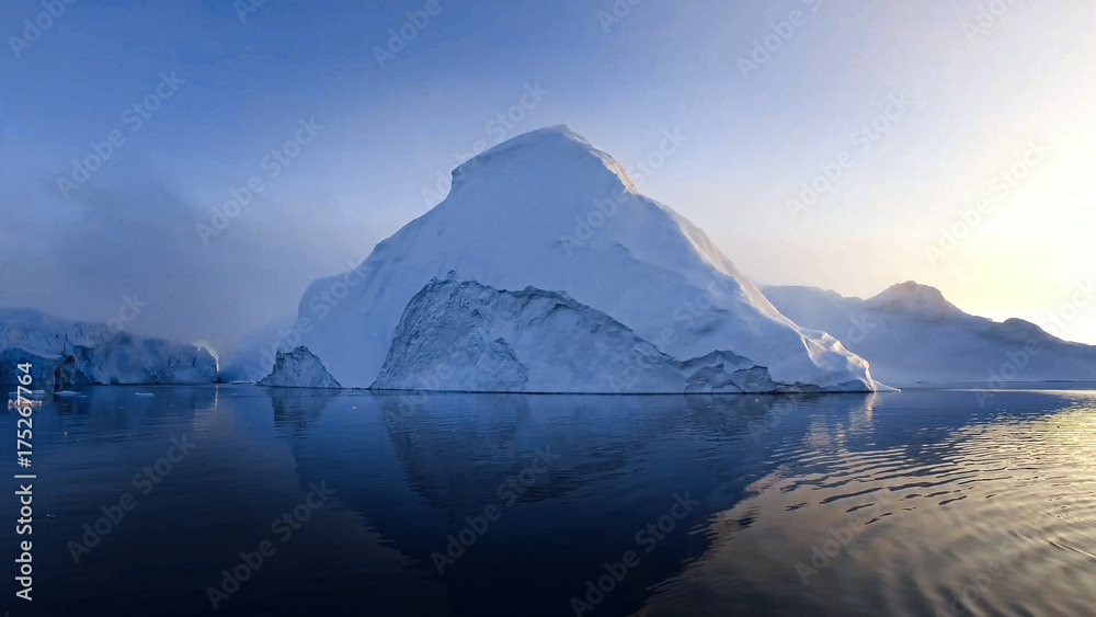 Arctic Icebergs Greenland in the arctic sea. You can easily see that ...