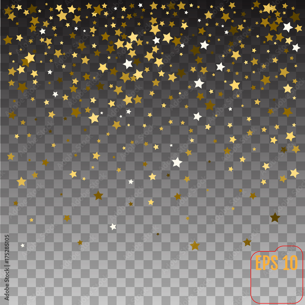 Gold stars Holiday background, Falling golden shining star on ...