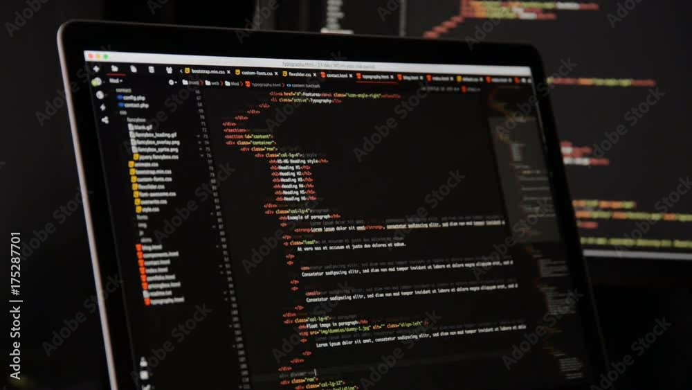 HTML and CSS code developing. Website design code programming on a ... HTML and CSS code developing. Website design code programming on a ...