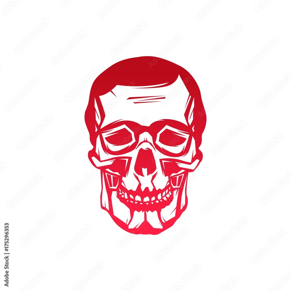 Gradient Abstract Skull Head Logo Vector Illustration For Wallpaper ...