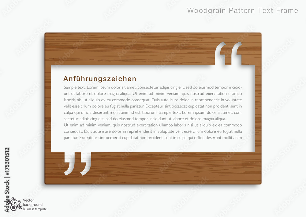 Quotation Marks_Woodgrain Pattern Text Frame #Vector Graphics Stock ...