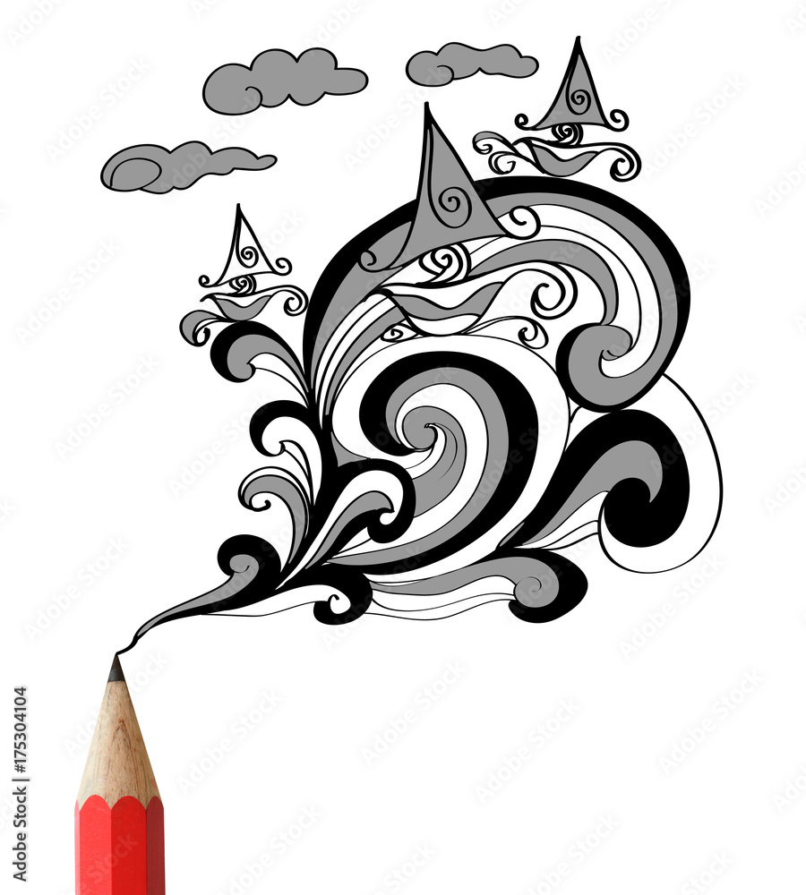 Red Wave Clipart Drawing
