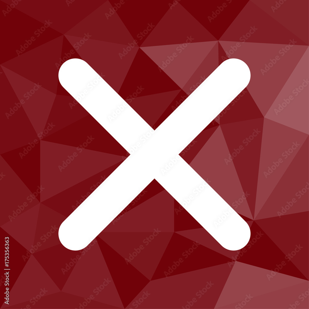 Kreuz - Falsch - Icon mit geometrischem Hintergrund rot Stock ...