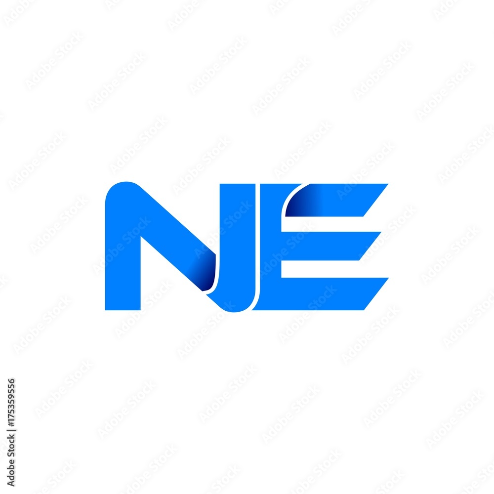 ne logo initial logo vector modern blue fold style Stock Vector | Adobe ...