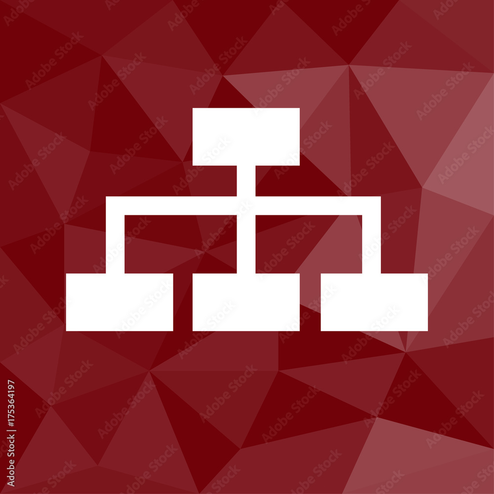Stammbaum - Ablaufplan - Icon mit geometrischem Hintergrund rot Stock ...