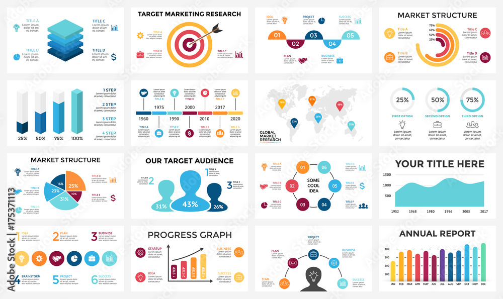 Marketing infographic, cycle diagram, global business graph ...