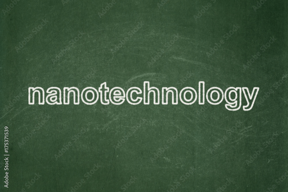 Science concept: Nanotechnology on chalkboard background Stock ...
