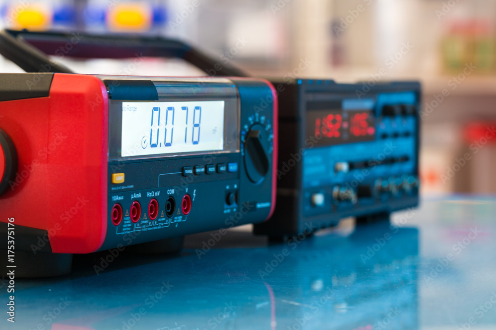 Electronic device for measuring electrical signals Stock Photo | Adobe ...