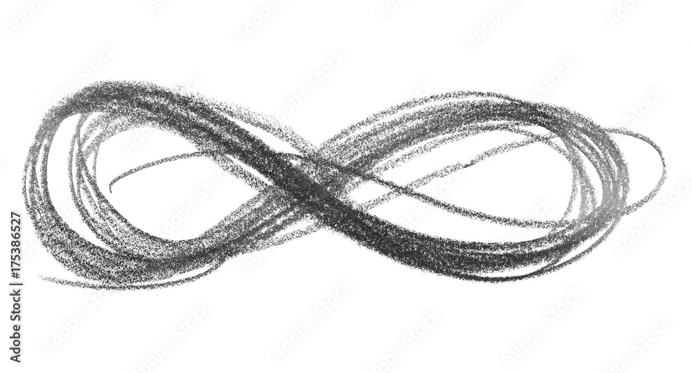 Lines, shape hatching grunge graphite pencil infinite symbol background ...