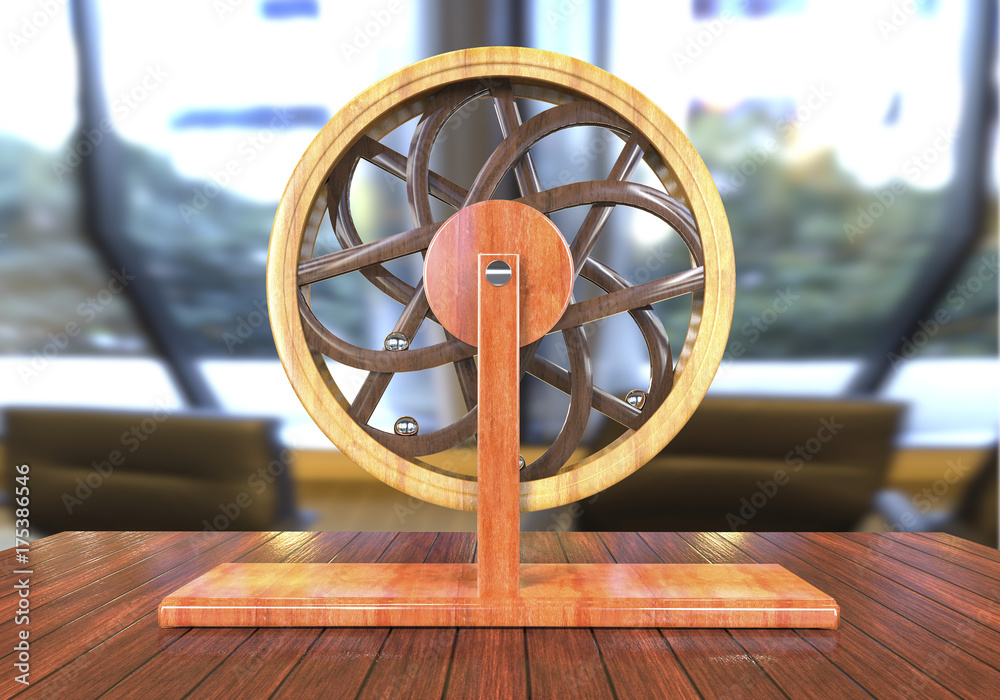 Perpetual motion machine, Perpetuum mobile, 3D illustration. 3D model ...