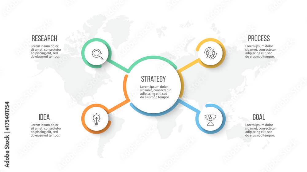 Business infographic. Organization chart with 4 options. Vector ...