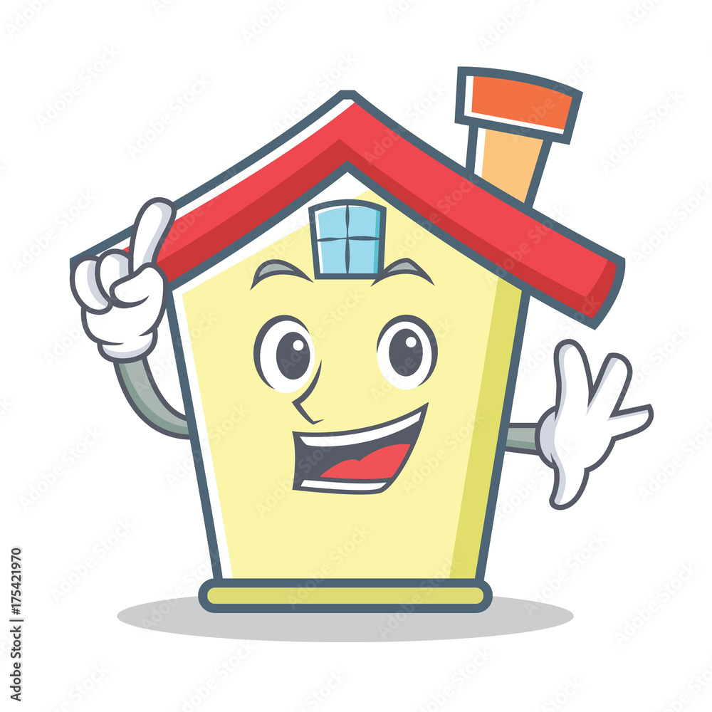 Finger house character cartoon style Stock Vector | Adobe Stock