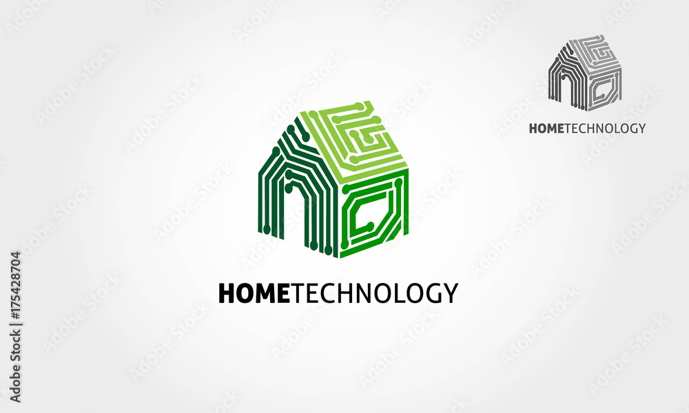 Home Technology Vector Logo Template. Basic of this logo is house and ...
