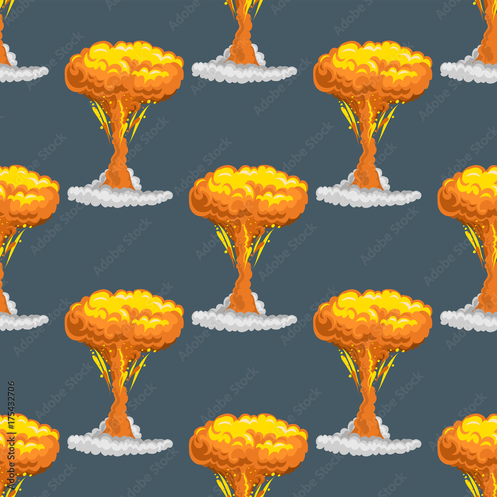 Cartoon explosion boom effect seamless pattern animation game sprite ...