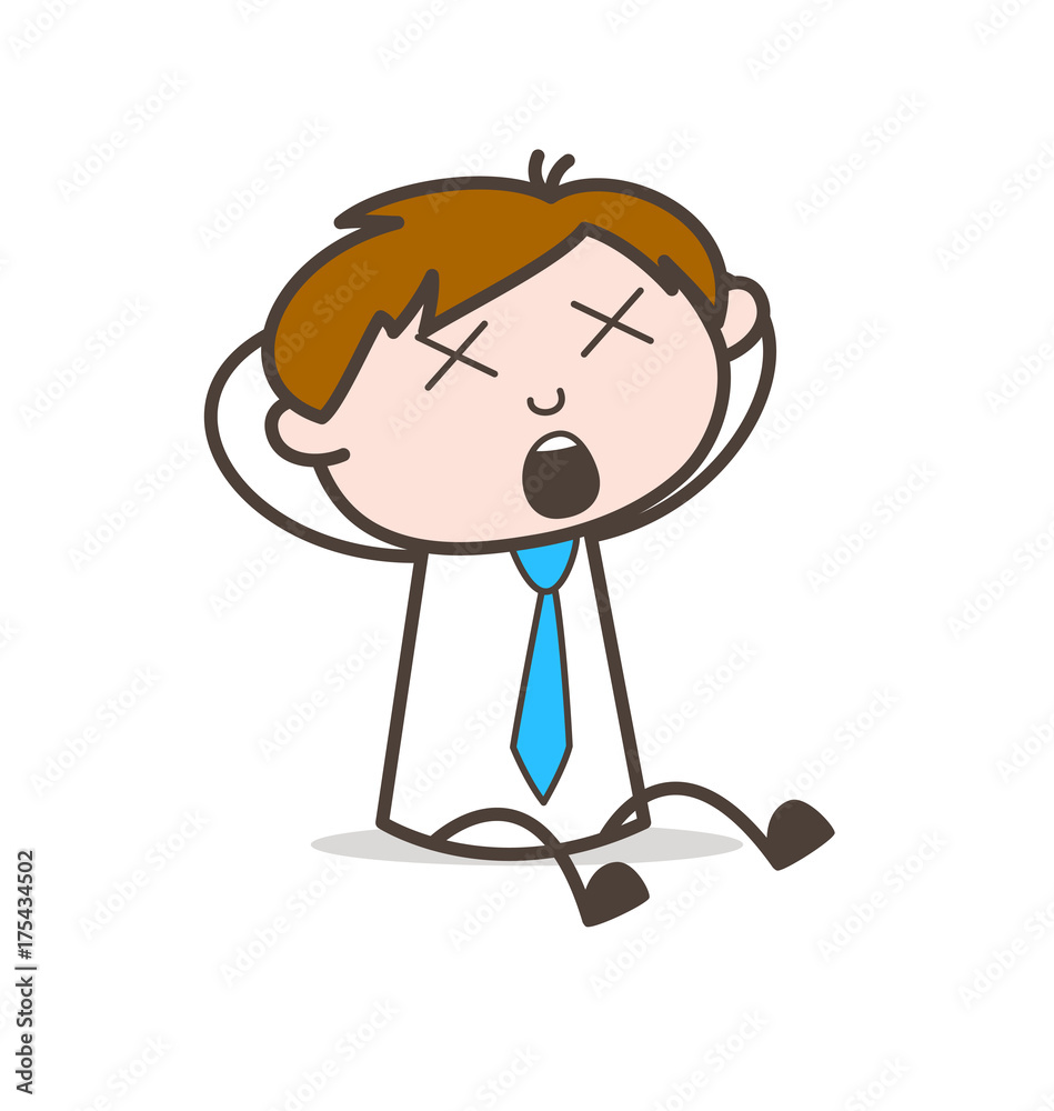 Cartoon Man Dizzy Face Expression Vector Graphic Stock Vector | Adobe Stock