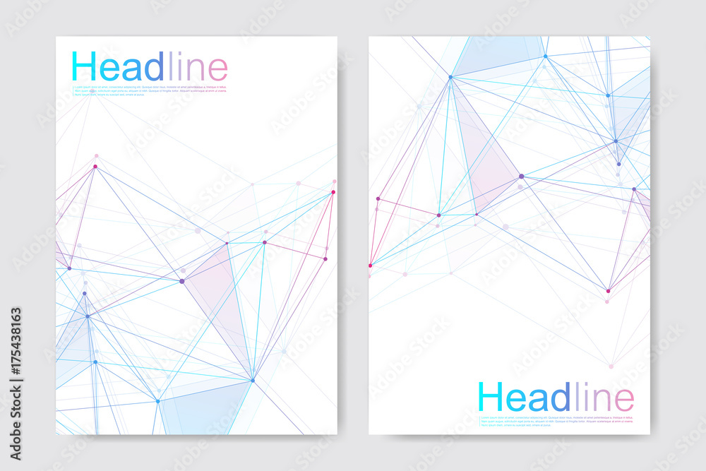 Scientific brochure design template. Vector flyer layout, Molecular ...