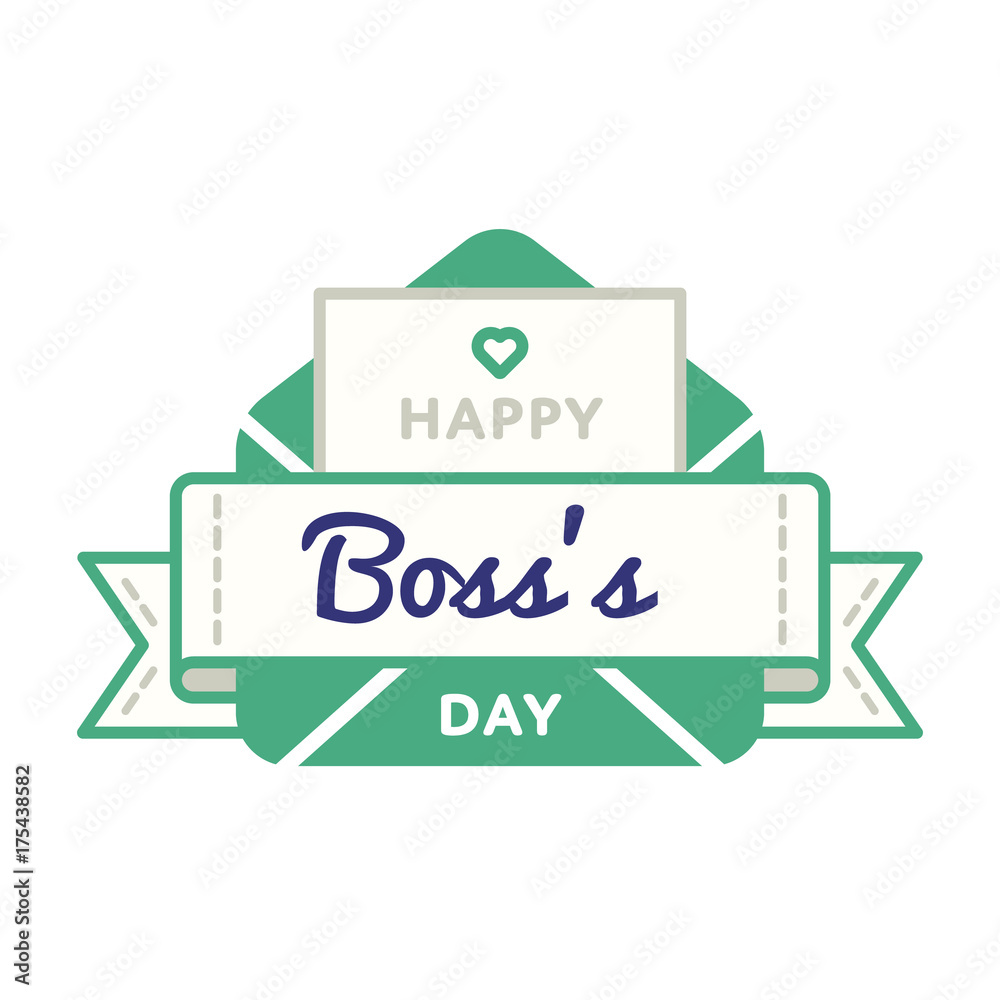 Happy Boss day emblem isolated vector illustration on white background ...