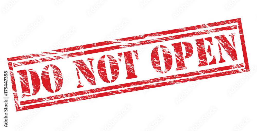 do not open red stamp on white background Stock Illustration | Adobe Stock