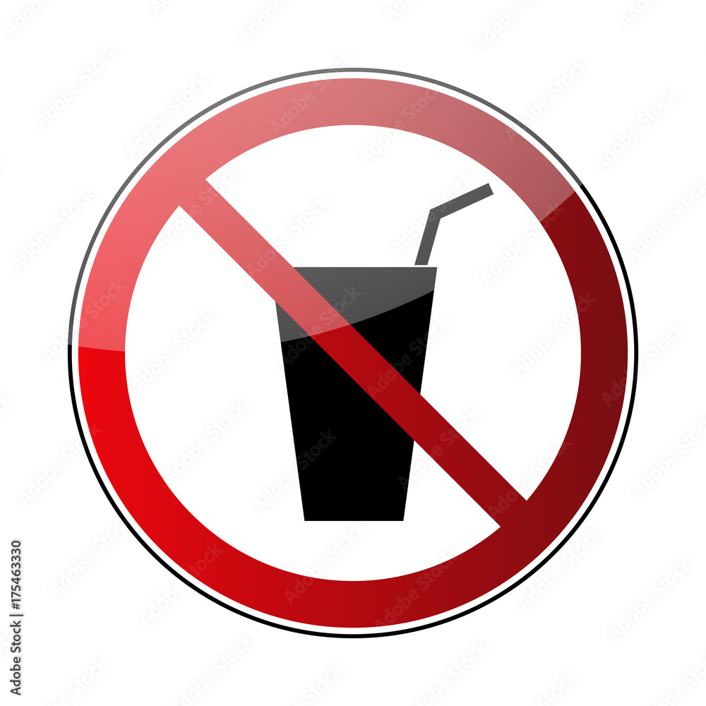 No drink sign. Prohibited sign beverage, isolated on white background ...