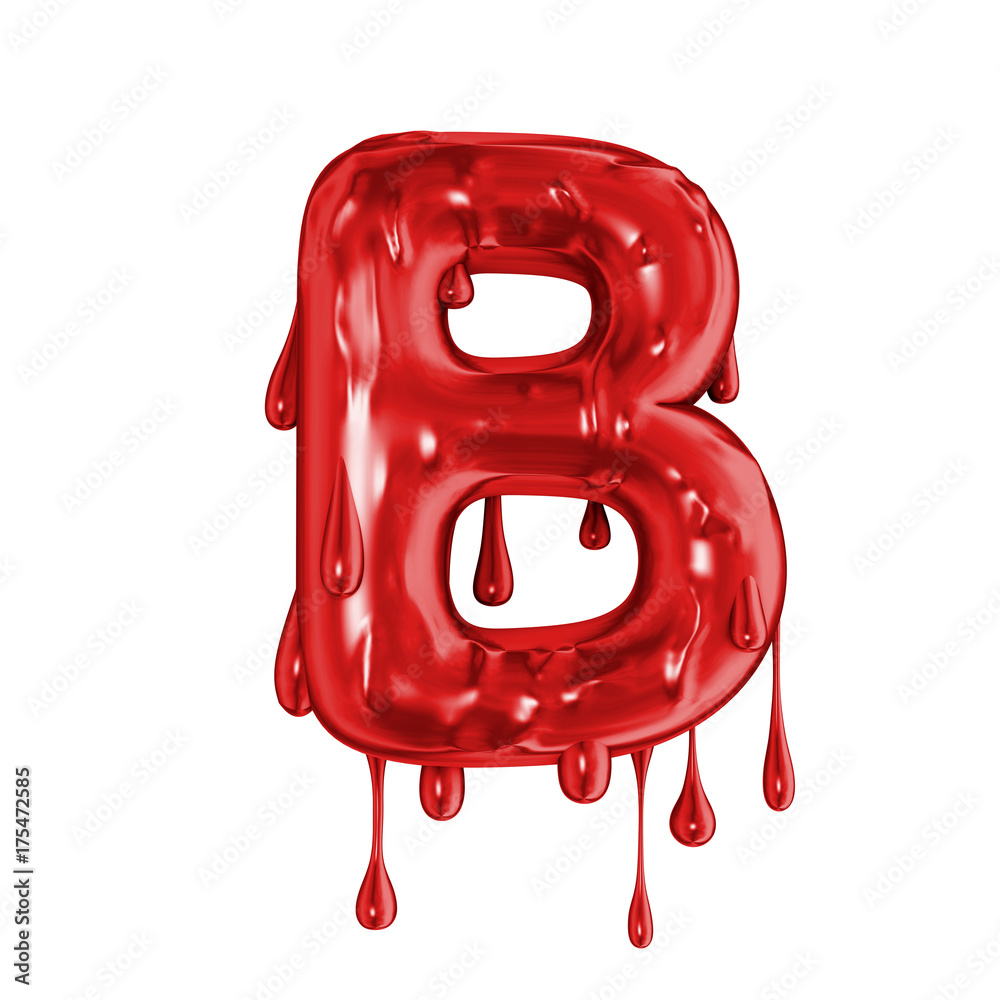 Ilustração do Stock: Blood font halloween horror letter B | Adobe Stock