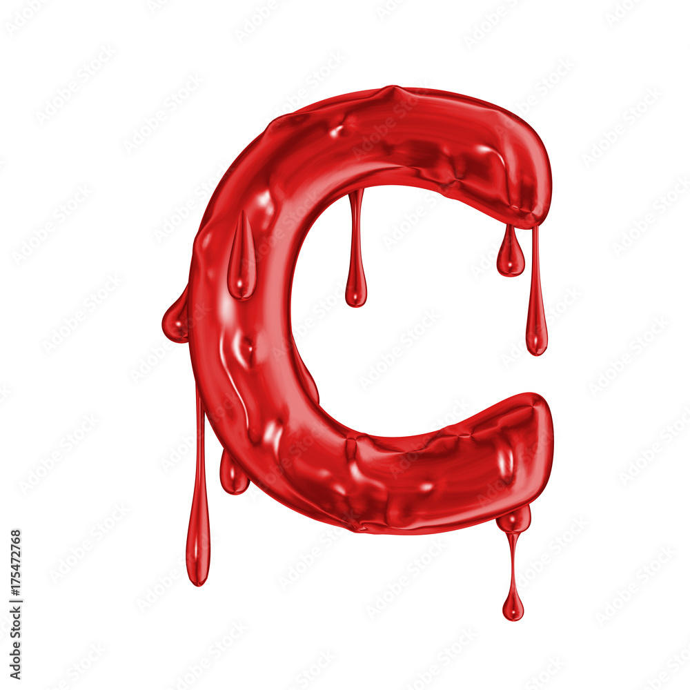 Blood font halloween horror letter C Stock Illustration | Adobe Stock