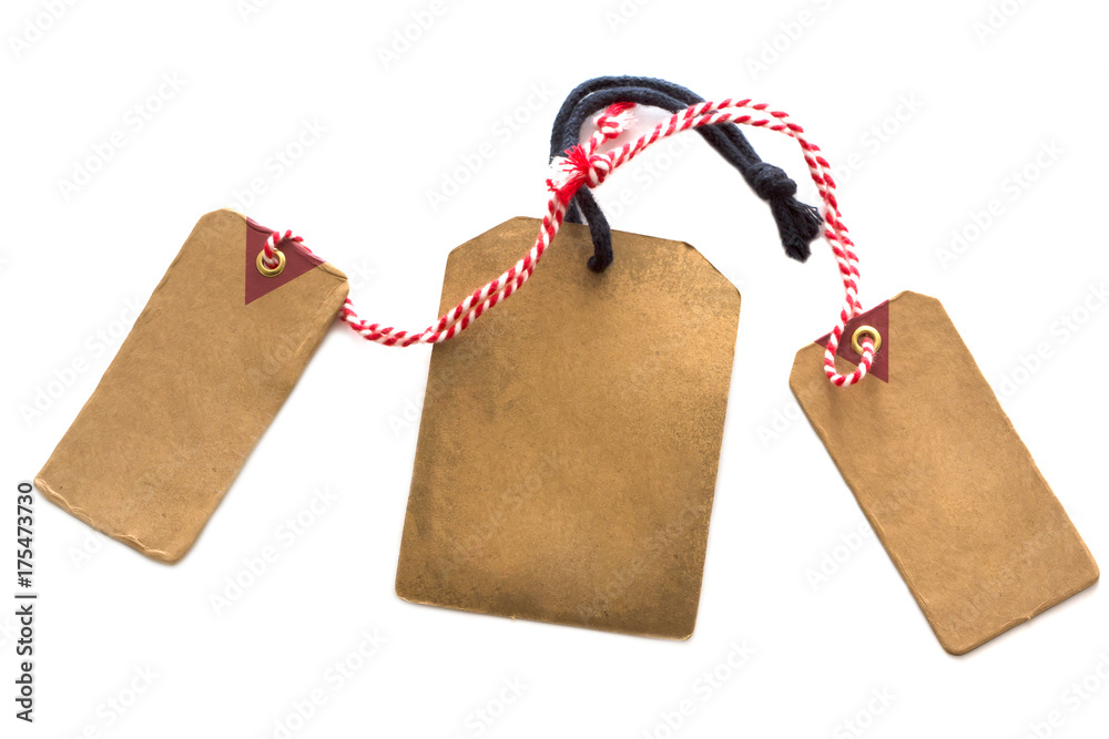 Blank old paper price tag or label set, cardboard price tag label ...